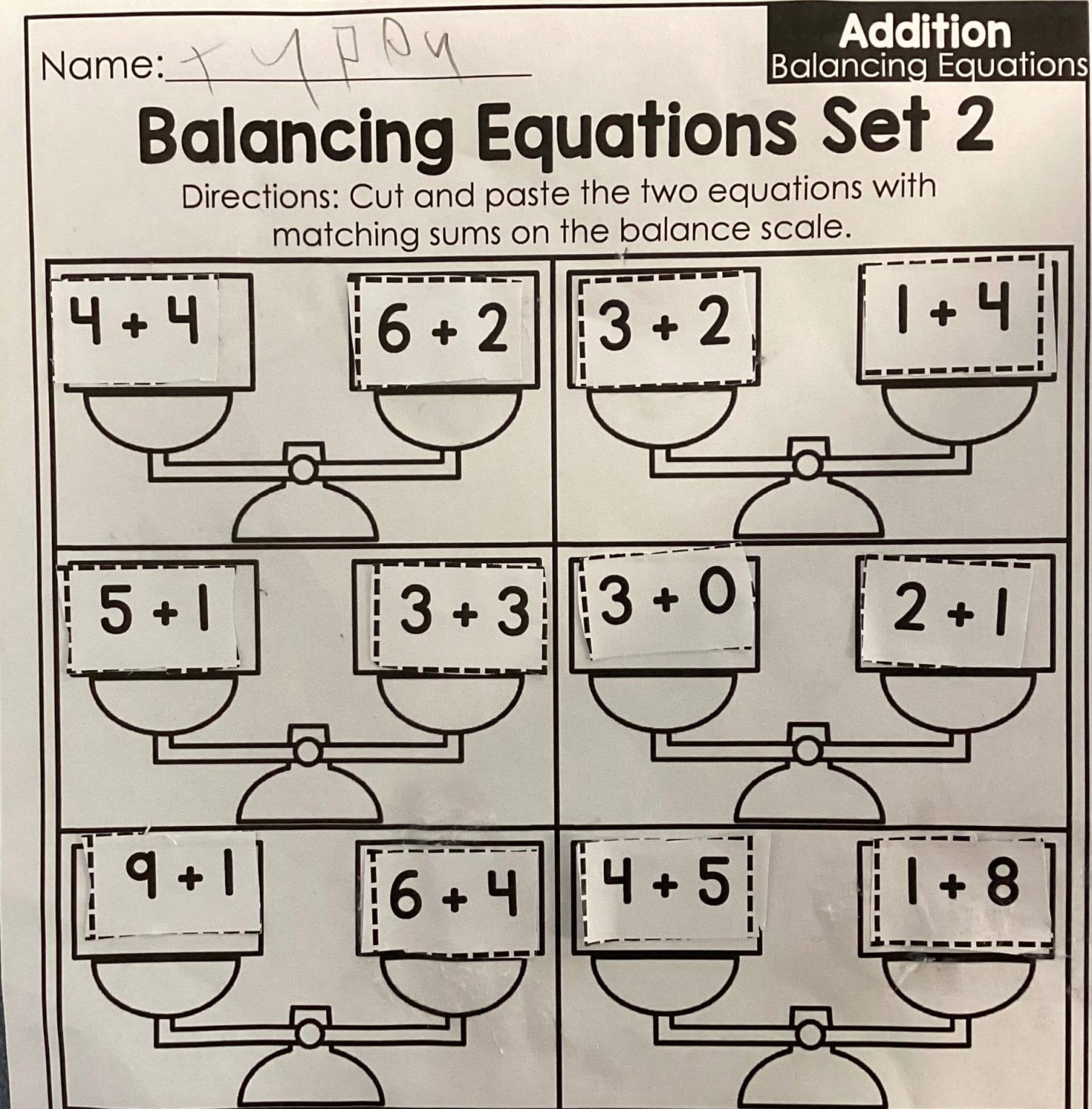 Balancing Equations. – Tupou @ Pt England School